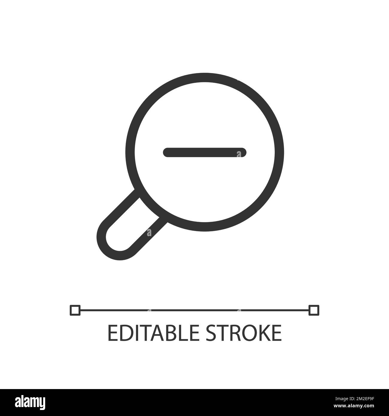 Magnifying glass with minus for map pixel perfect linear ui icon Stock ...