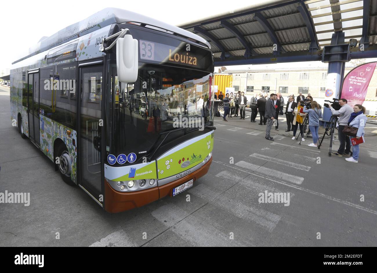 Illustration picture shows the presentation of the first electric buses ...