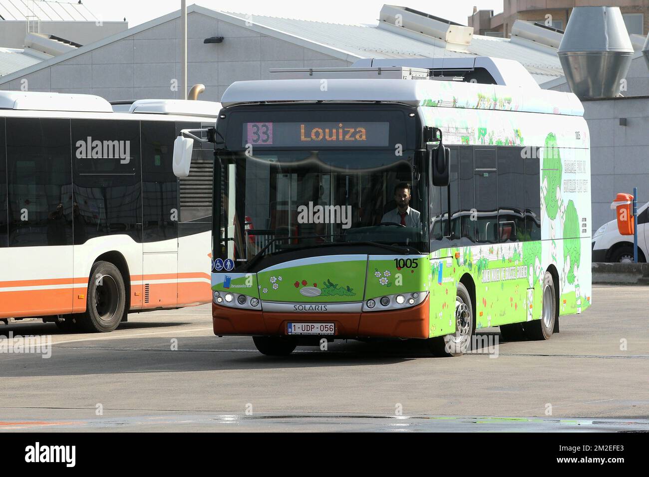 Illustration picture shows the presentation of the first electric buses ...