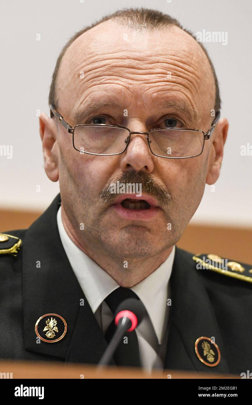Defence General inspector Henk Robberecht pictured during a session of ...