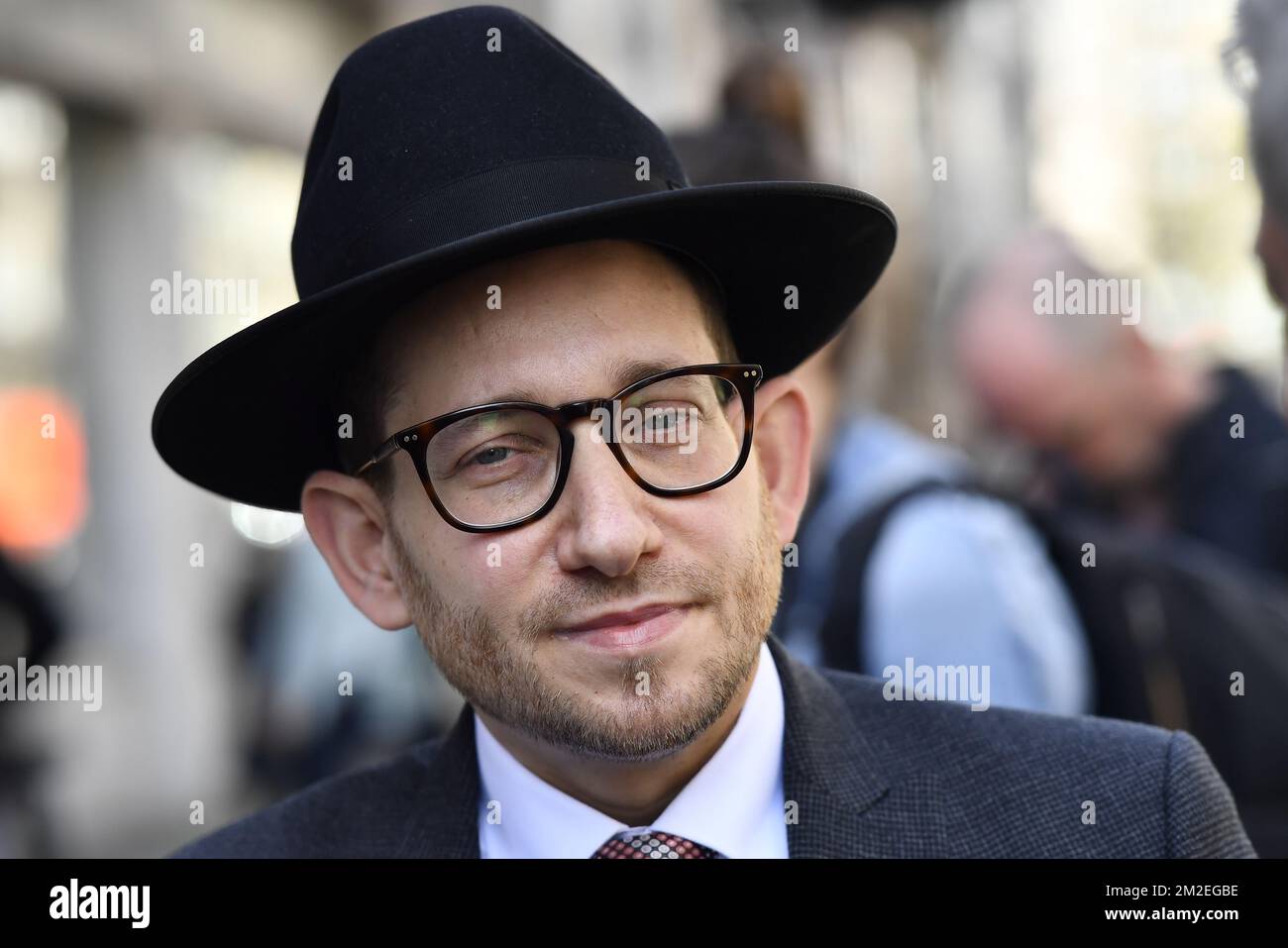 Moshe Aryeh Friedman pictured at a press conference of CD&V Antwerp ...