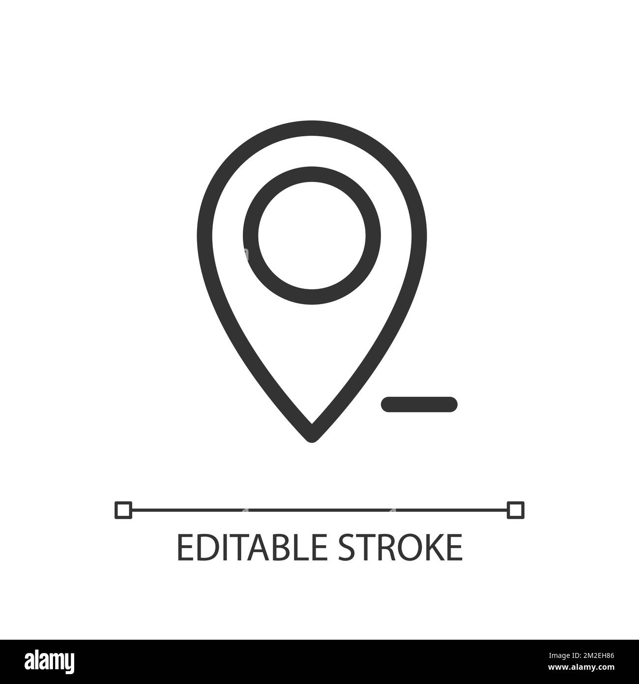 Remove pin from map pixel perfect linear ui icon Stock Vector Image & Art - Alamy