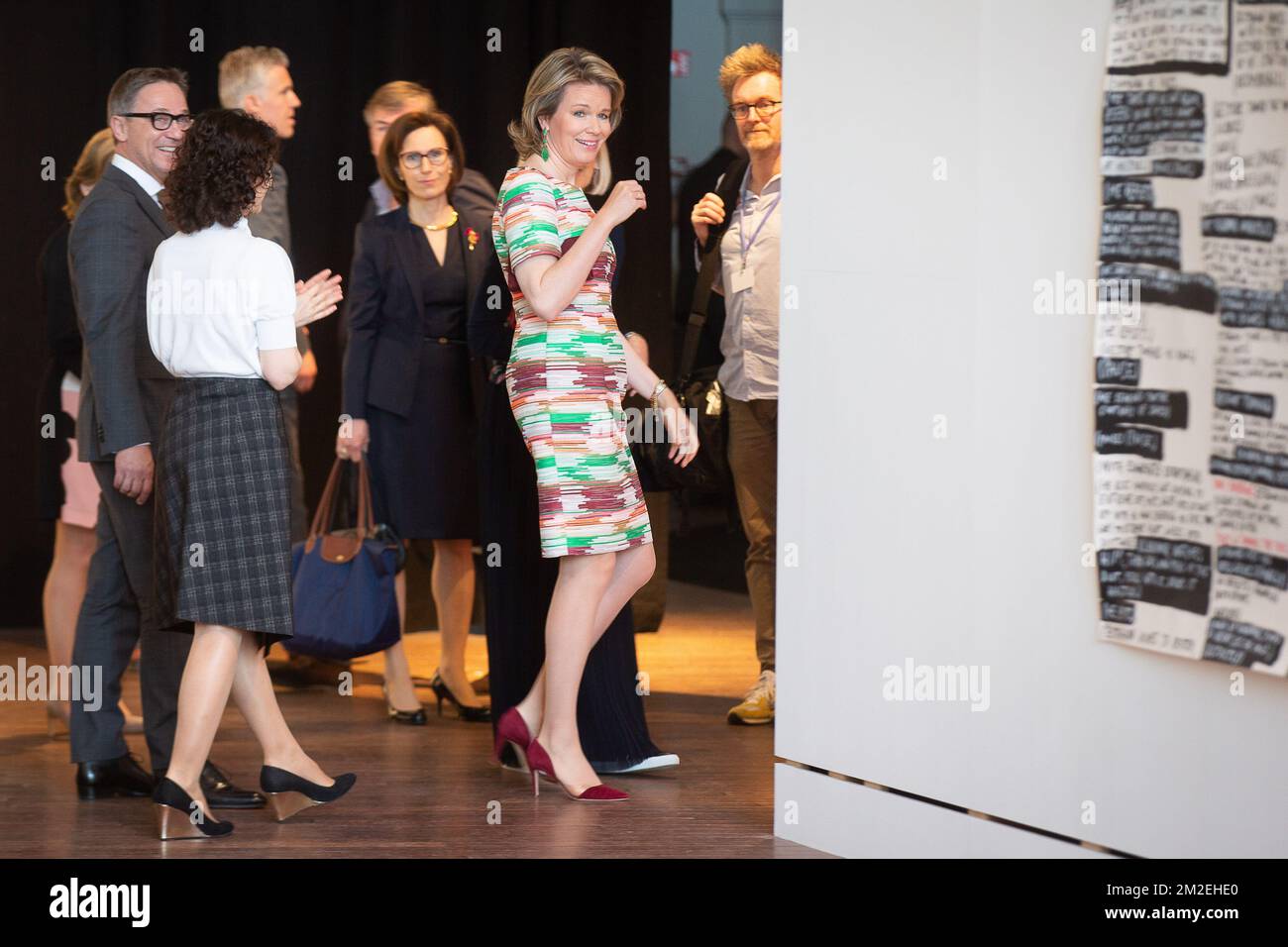 Queen Mathilde of Belgium pictured during a visit to the contemporary ...
