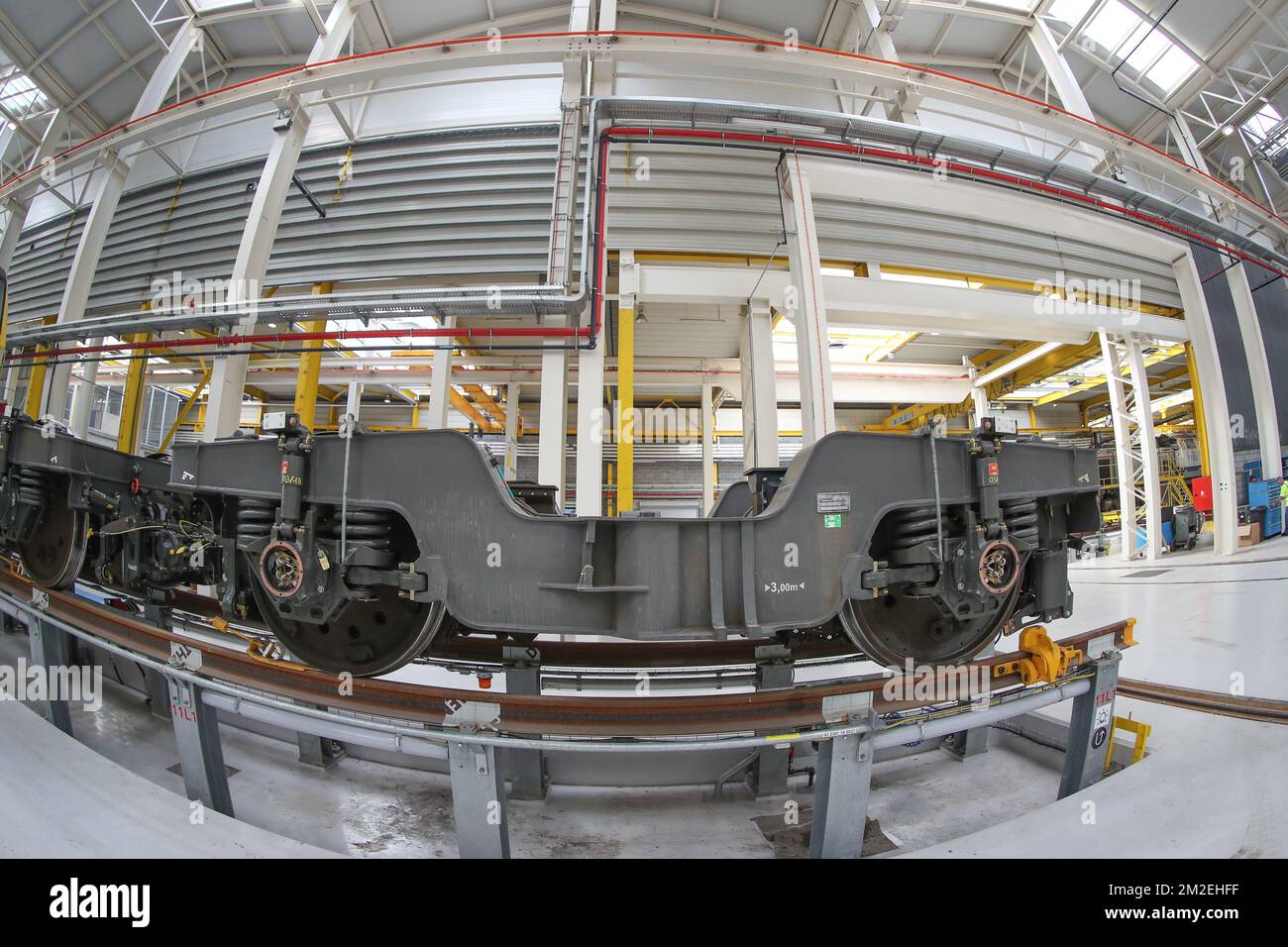 Illustration picture shows the undercarriage of a train wagon, at the ...