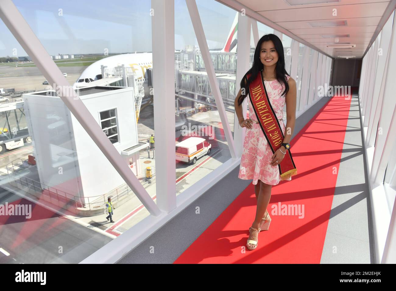 Miss Belgium 2018 Angeline Flor Pua pictured during the inauguration of ...