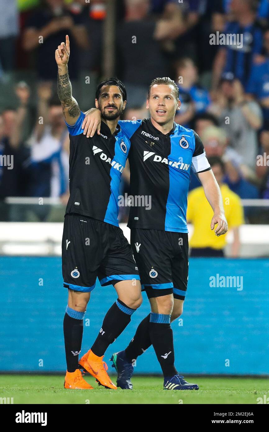 Club's Lior Refaelov celebrates after scoring during the Jupiler Pro ...