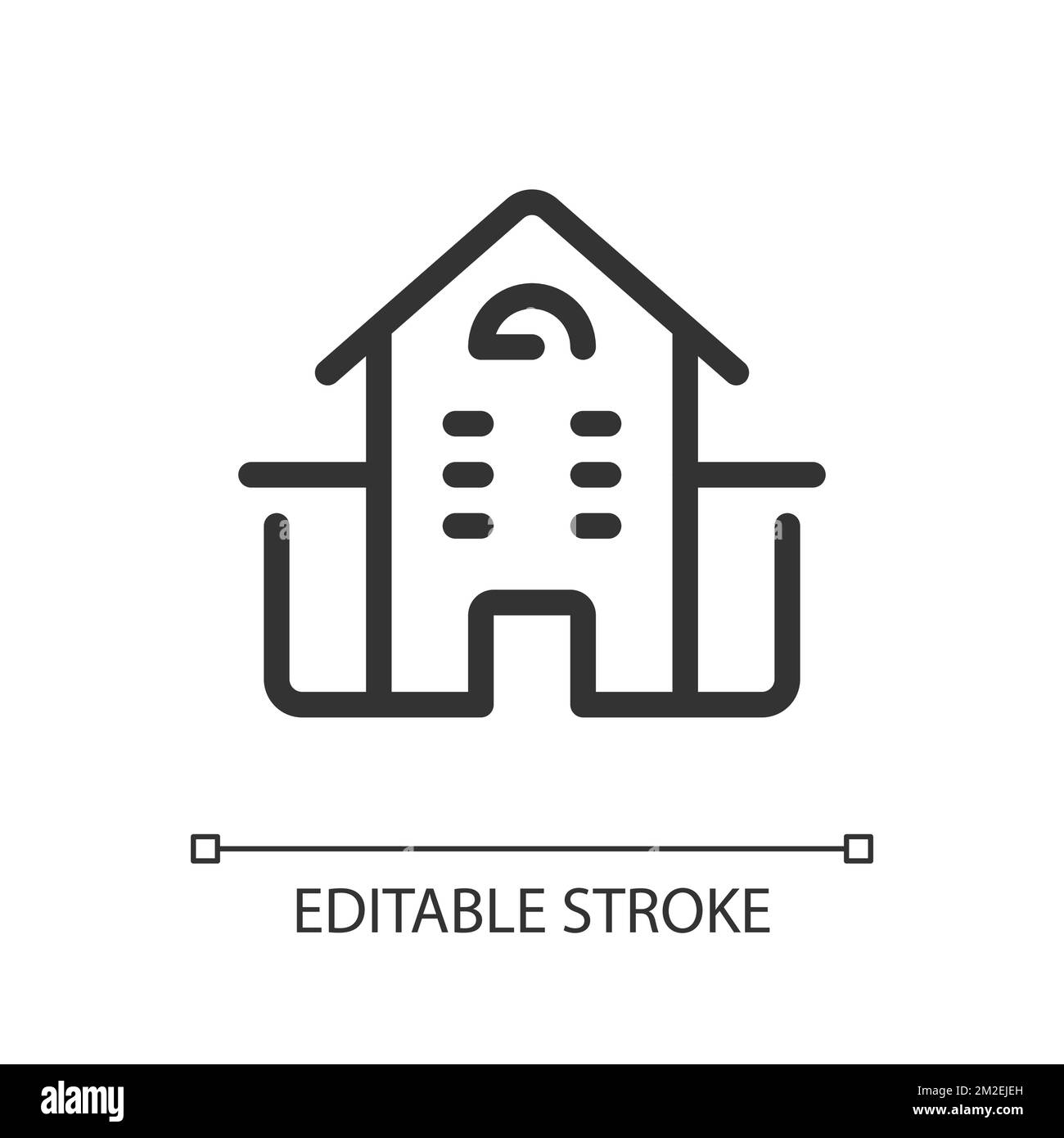 Apartments location pixel perfect linear ui icon Stock Vector Image ...