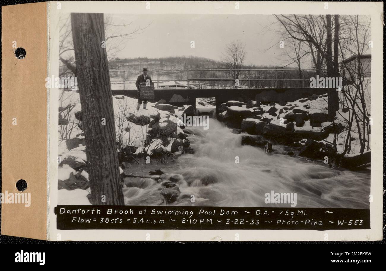 Danforth Brook at swimming pool dam, drainage area - 7 square miles ...