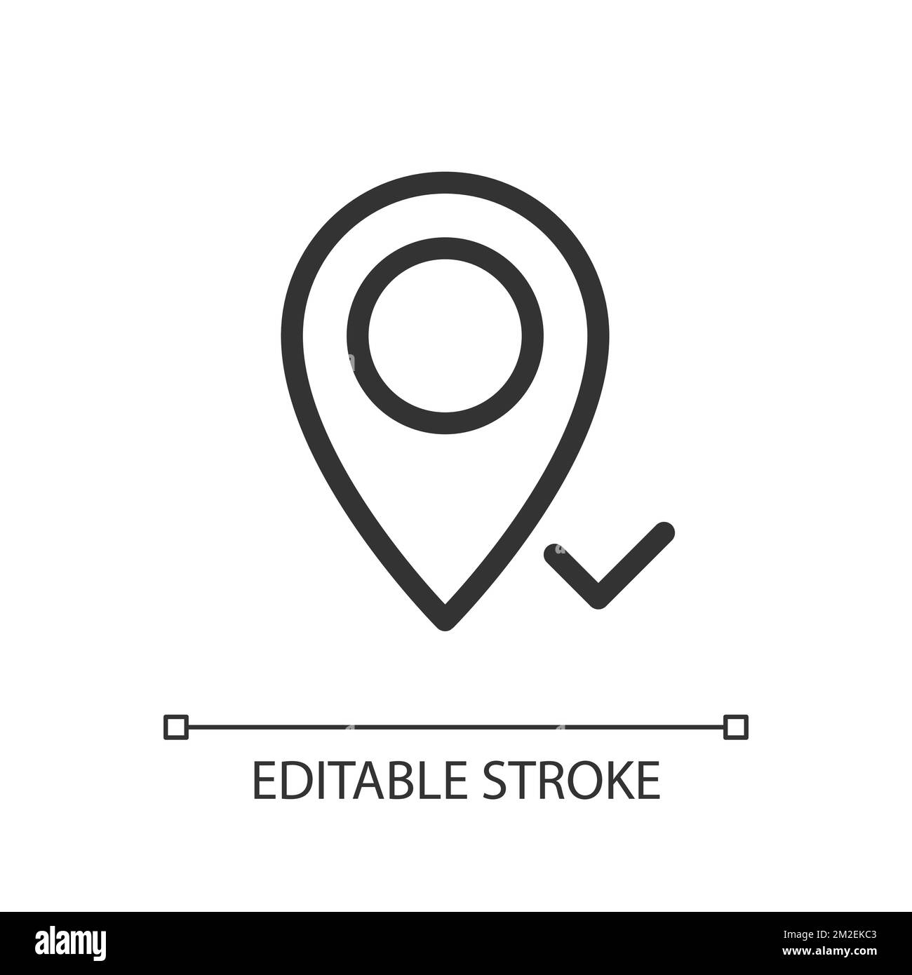 Reaching pinned destination pixel perfect linear ui icon Stock Vector ...
