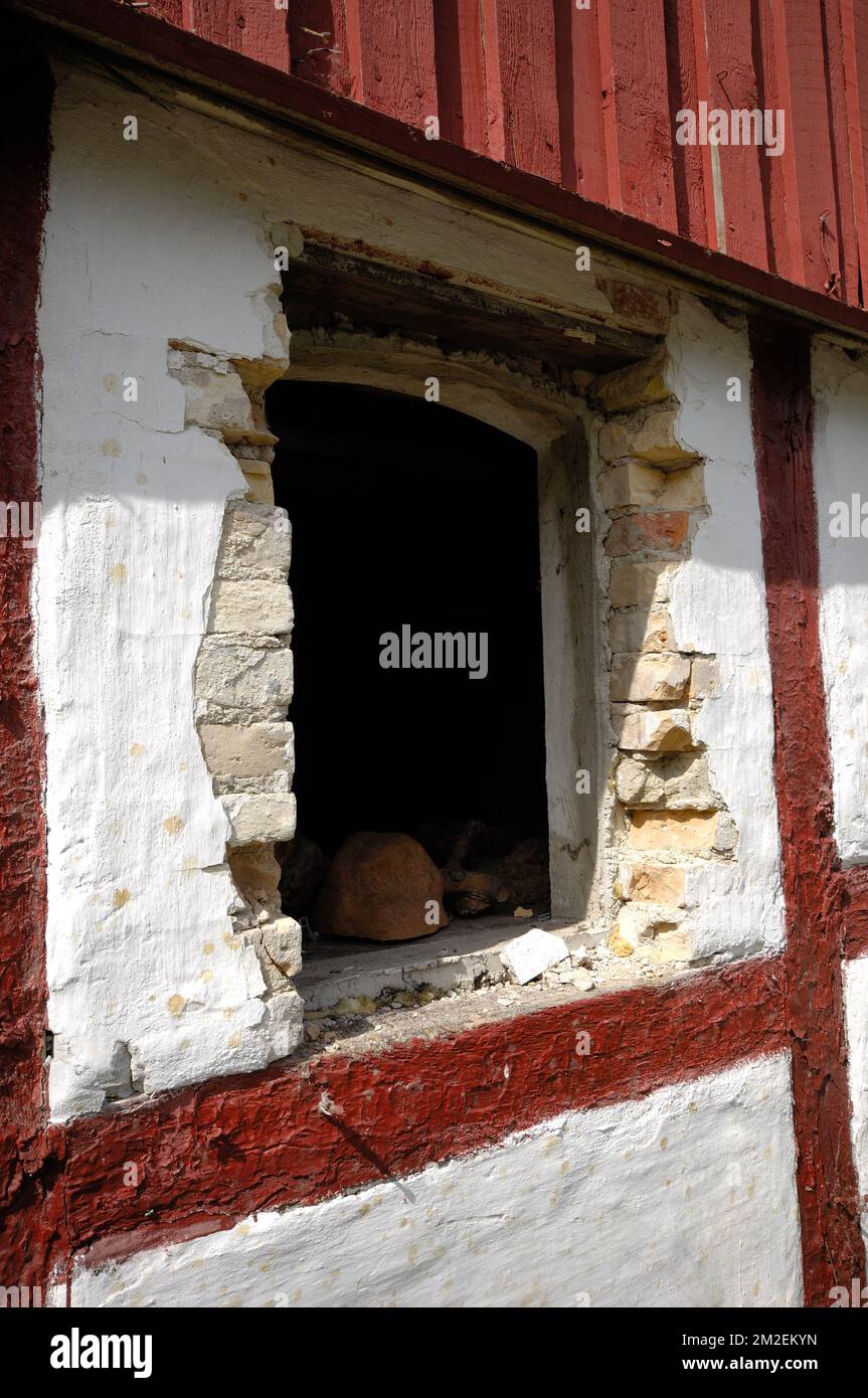 A very old window of a house in ruin Stock Photo - Alamy