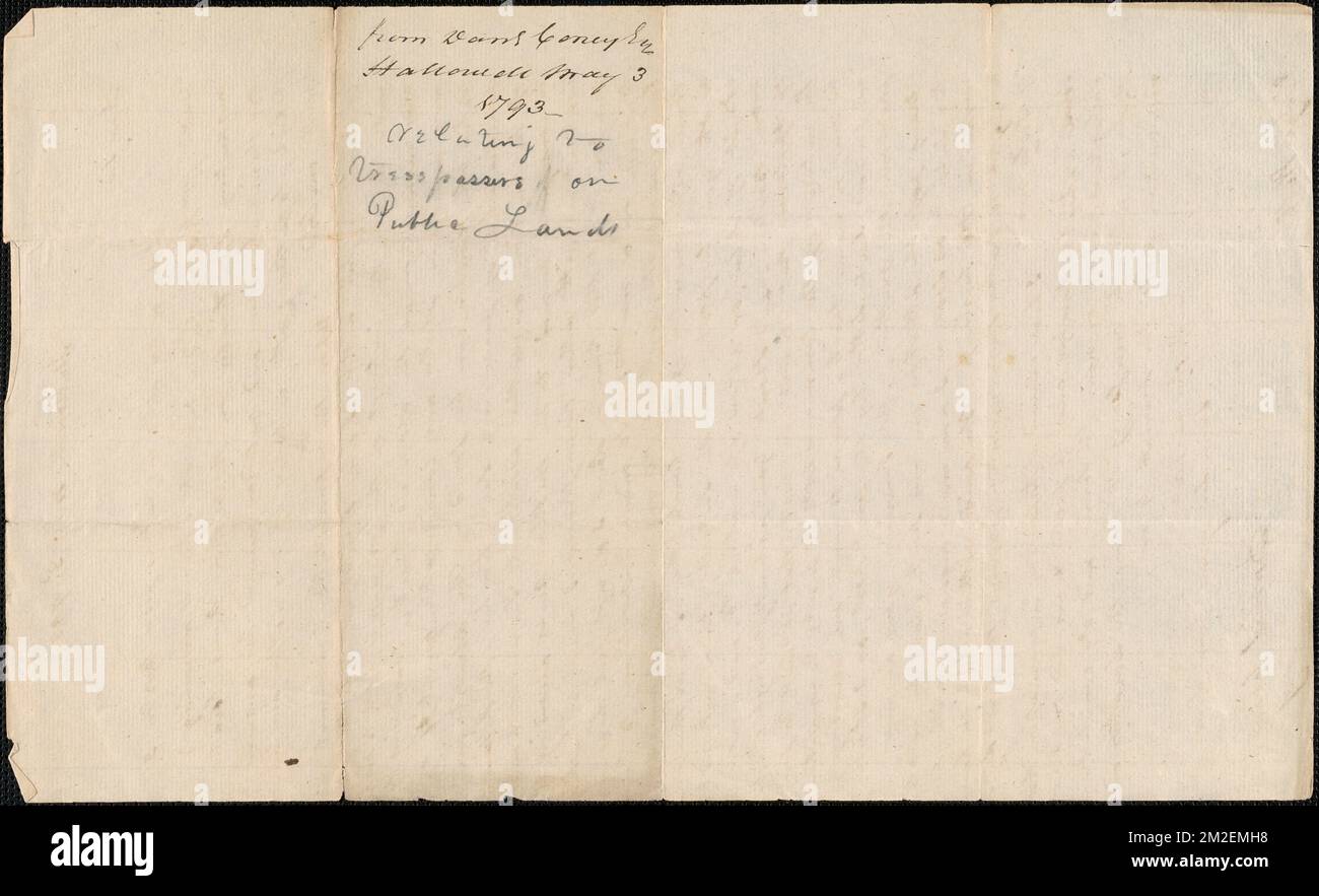 Daniel Cony to Judge Nathaniel Wells, 3 May 1793 , Public land sales ...