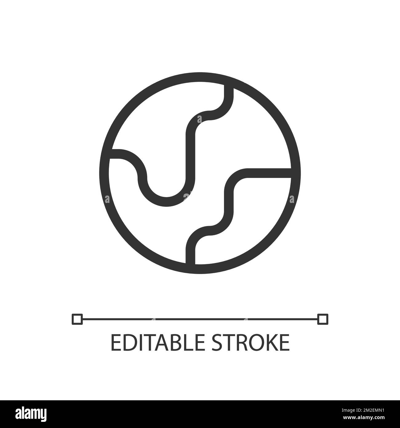 Earth planet pixel perfect linear ui icon Stock Vector Image & Art - Alamy