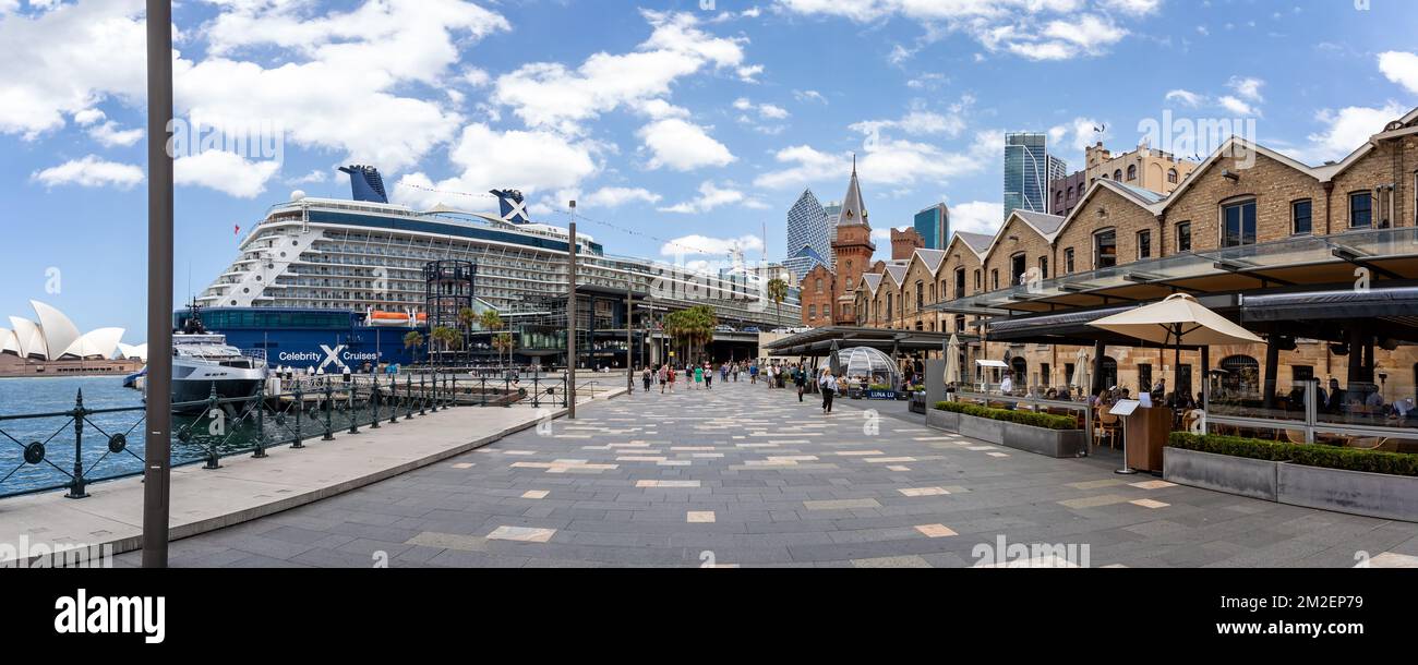 CPanoramic view of Cruise Ship docked at Sydney Cruise Terminal with ...