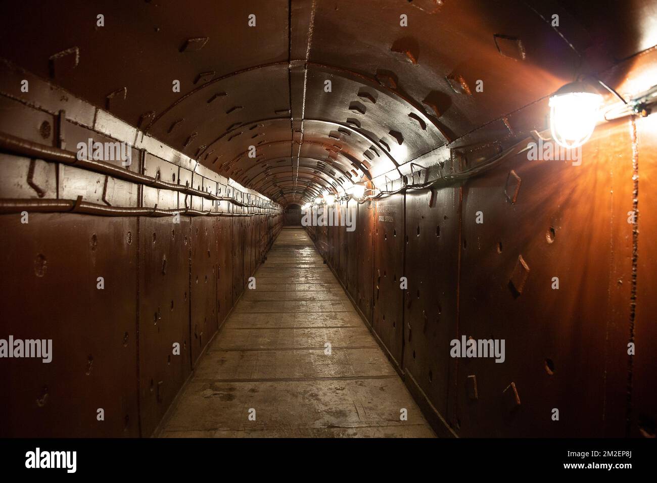 Illustration picture taken during a guided tour in the Bunker 42 in ...