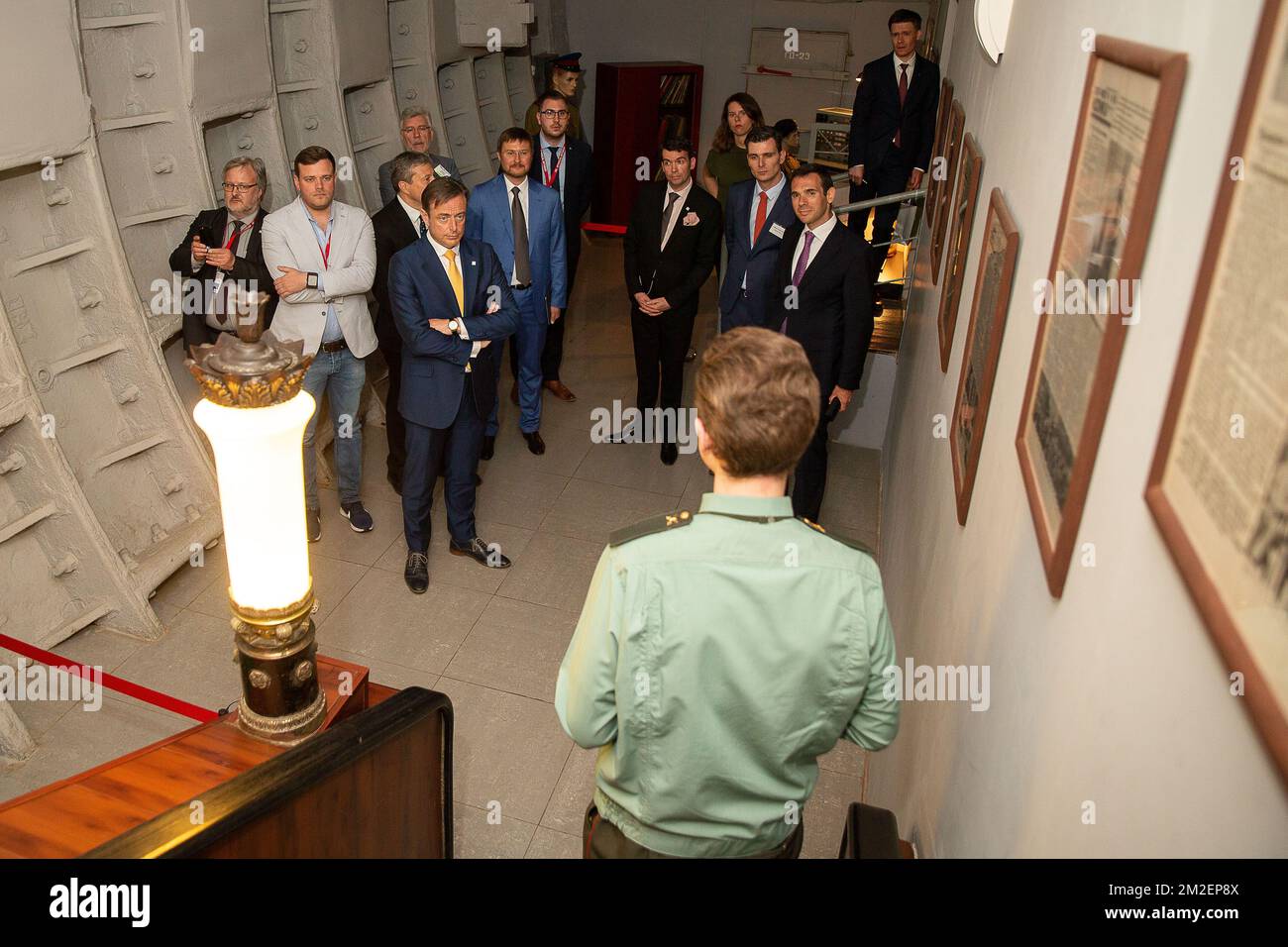 Antwerp Mayor Bart De Wever pictured during a guided tour in the Bunker ...