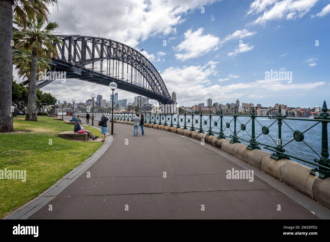 View of Sydney Harbour Bridge from Dawes Point park in Sydney ...
