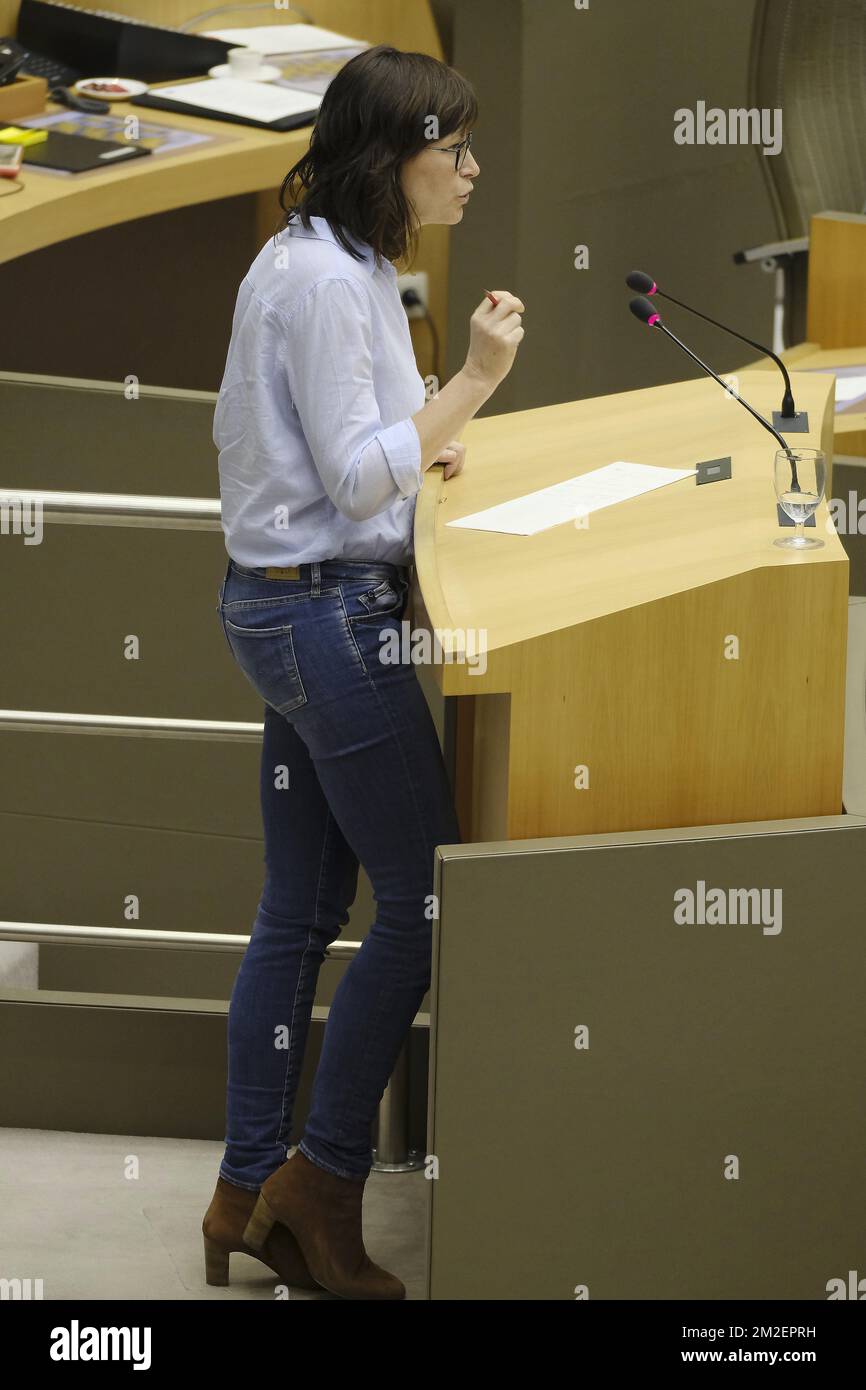 sp.a's Freya Van den Bossche pictured during a plenary session of the ...