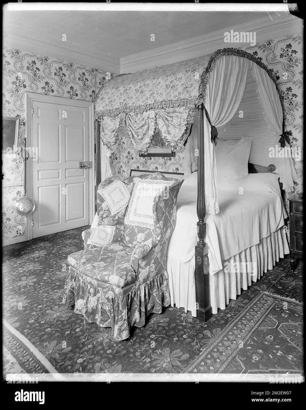 Danvers, Collins Street, interior detail, chamber showing bed and chair ...