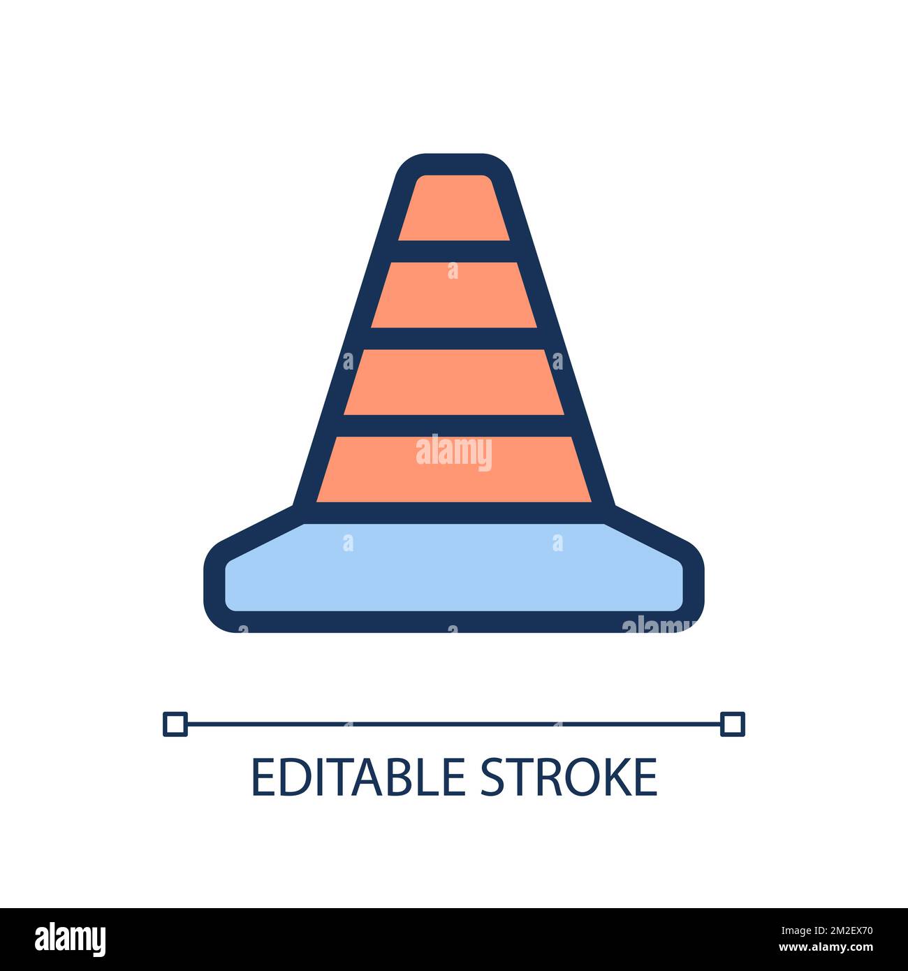 Traffic cone pixel perfect RGB color ui icon Stock Vector Image & Art ...