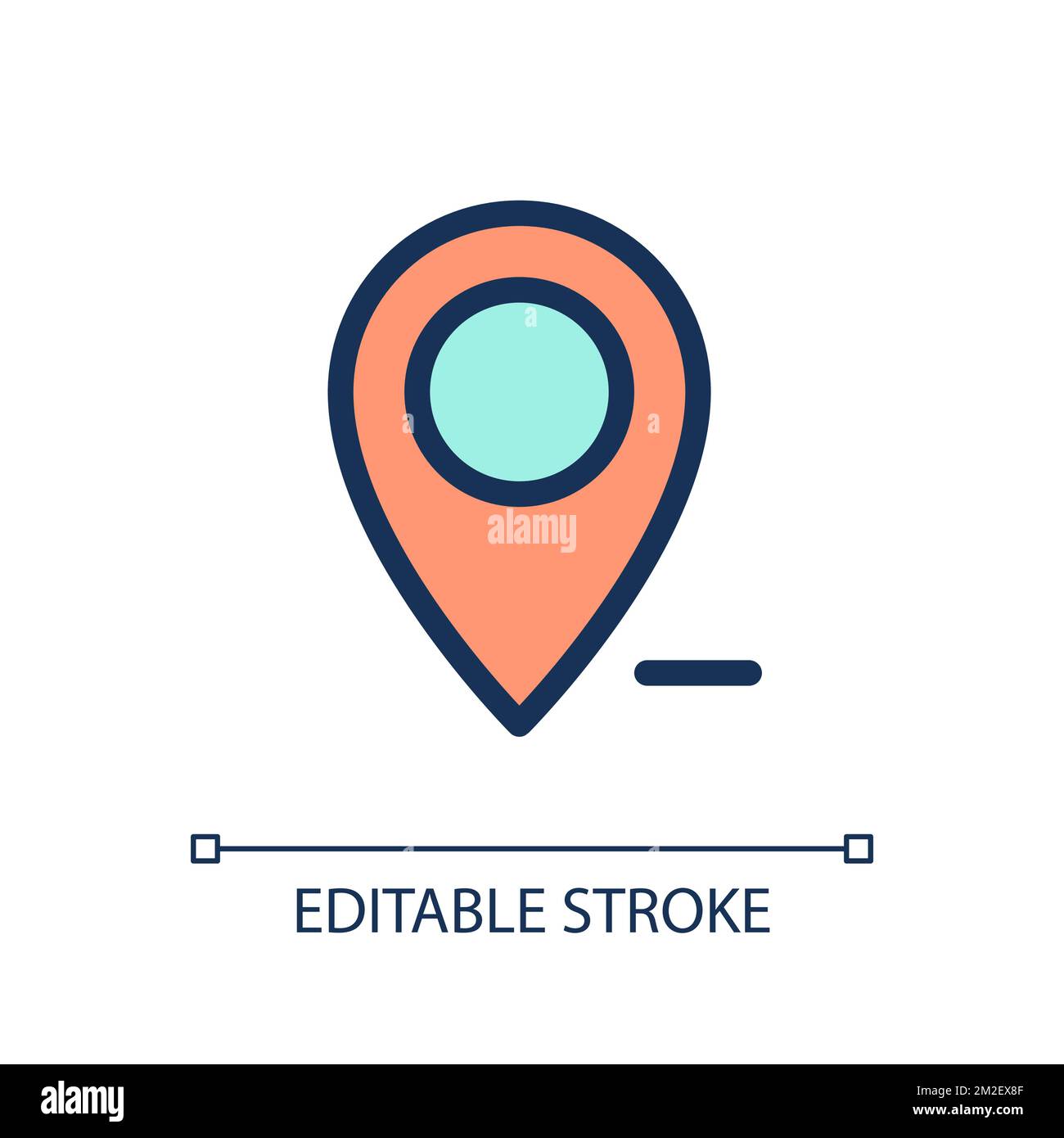 Remove pin from map pixel perfect RGB color ui icon Stock Vector Image ...