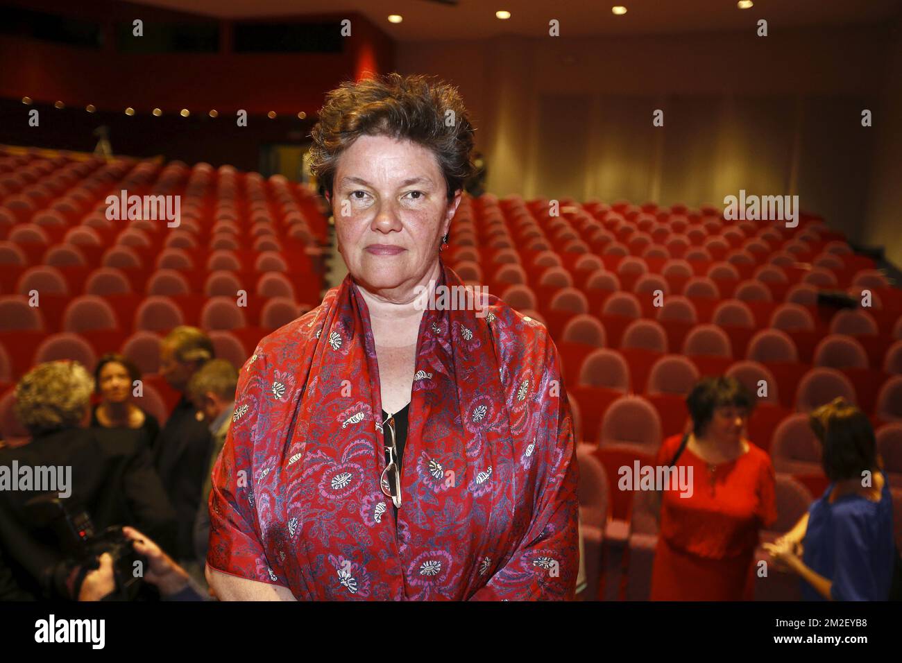 ABVV general secretary Caroline Copers poses for the photographer ...