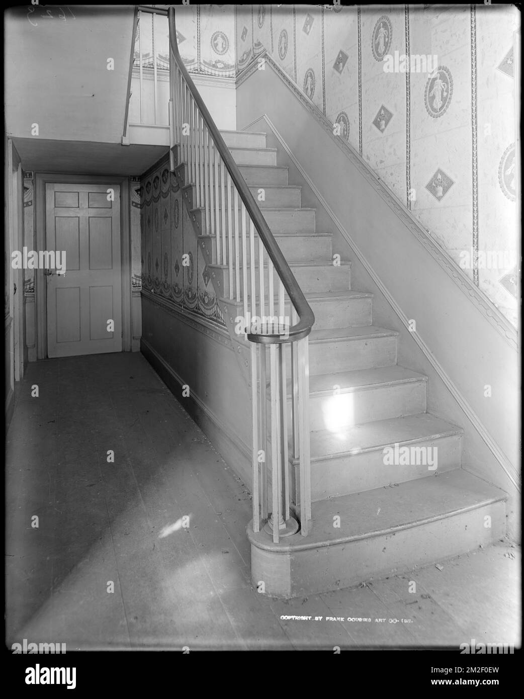 Danversport, 166 High Street, interior detail, stairway, Samuel Fowler ...