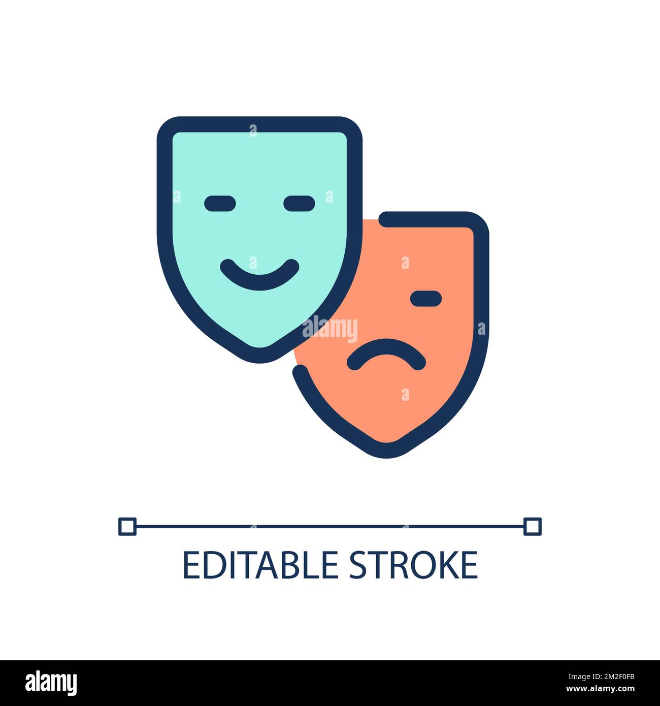 Drama and comedy theater pixel perfect RGB color ui icon Stock Vector ...