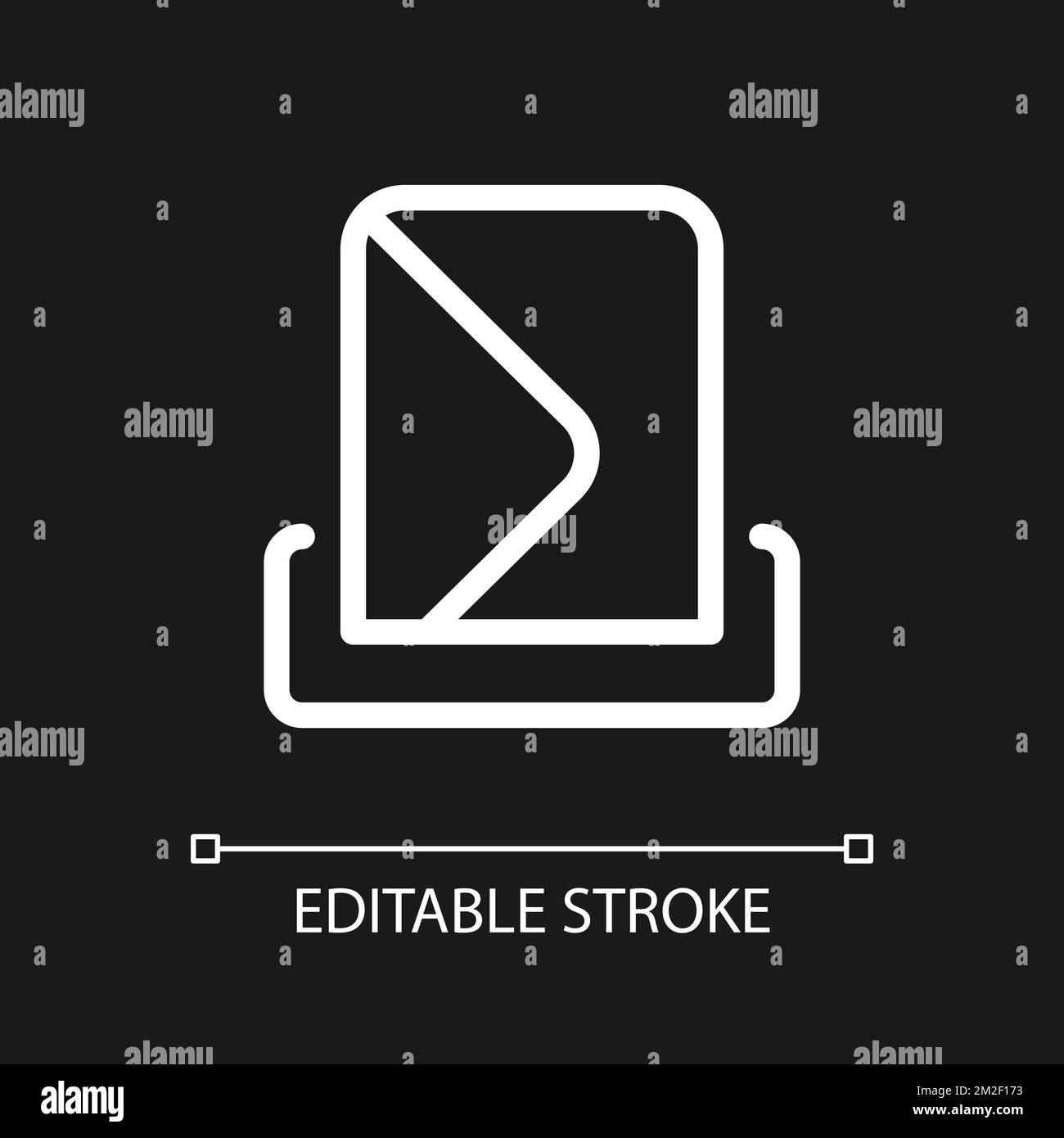 Drop letter pixel perfect white linear ui icon for dark theme Stock ...