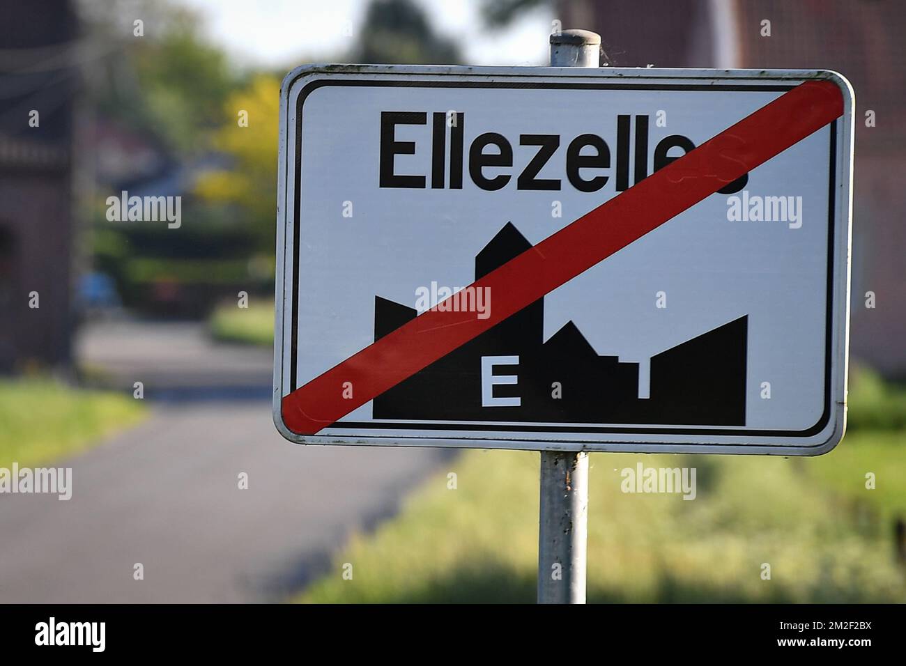 Illustration shows the name of the Ellezelles (Elzele) municipality on ...