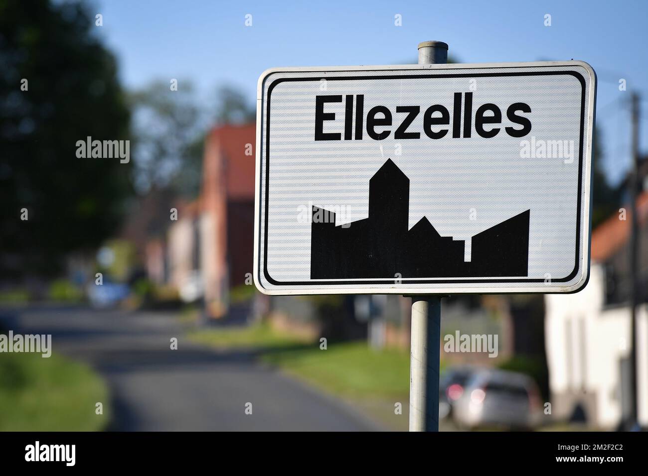 Illustration shows the name of the Ellezelles (Elzele) municipality on ...