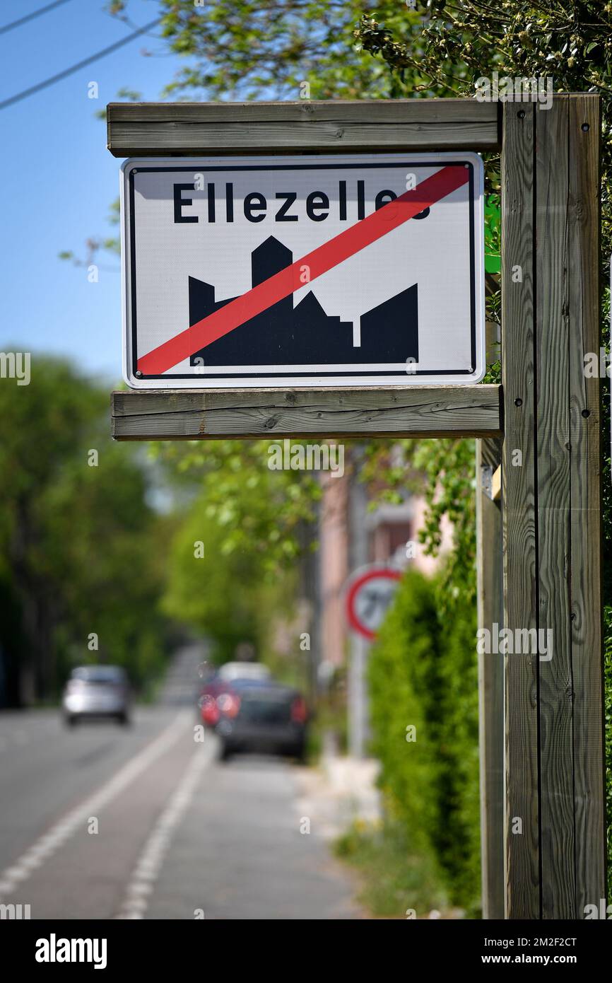 Illustration shows the name of the Ellezelles (Elzele) municipality on ...