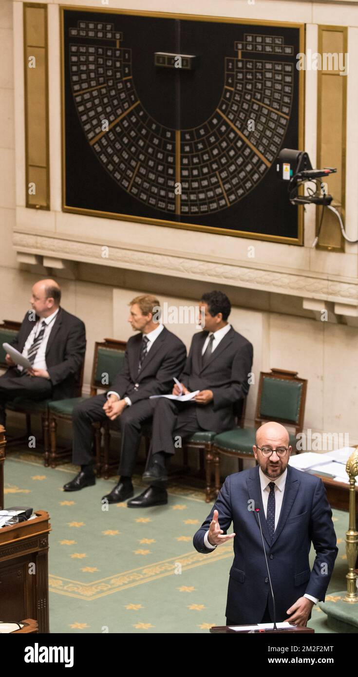 Belgian Prime Minister Charles Michel pictured during a plenary session ...