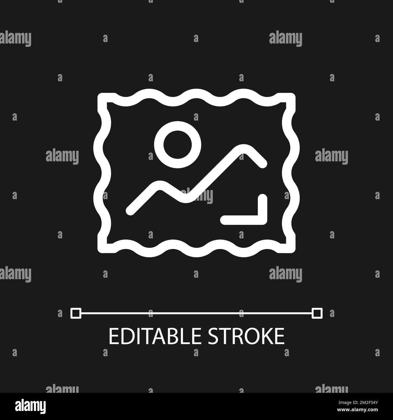 Postage stamp pixel perfect white linear ui icon for dark theme Stock ... Postage stamp pixel perfect white linear ui icon for dark theme Stock ...
