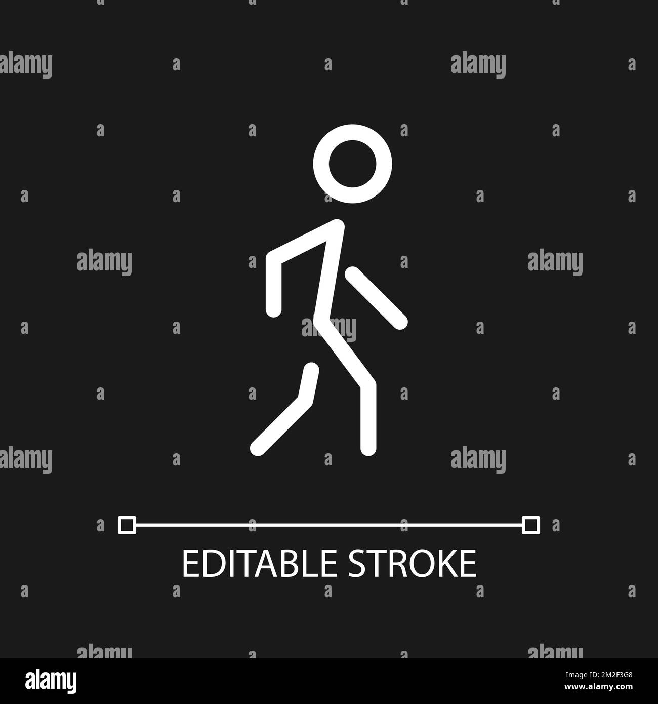 Human pixel perfect white linear ui icon for dark theme Stock Vector ...
