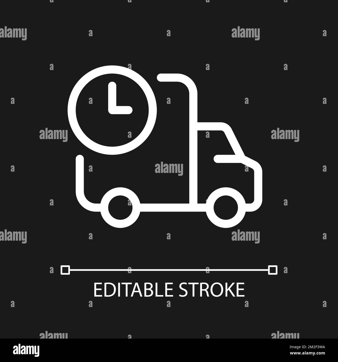 Schedule delivery pixel perfect white linear ui icon for dark theme ...