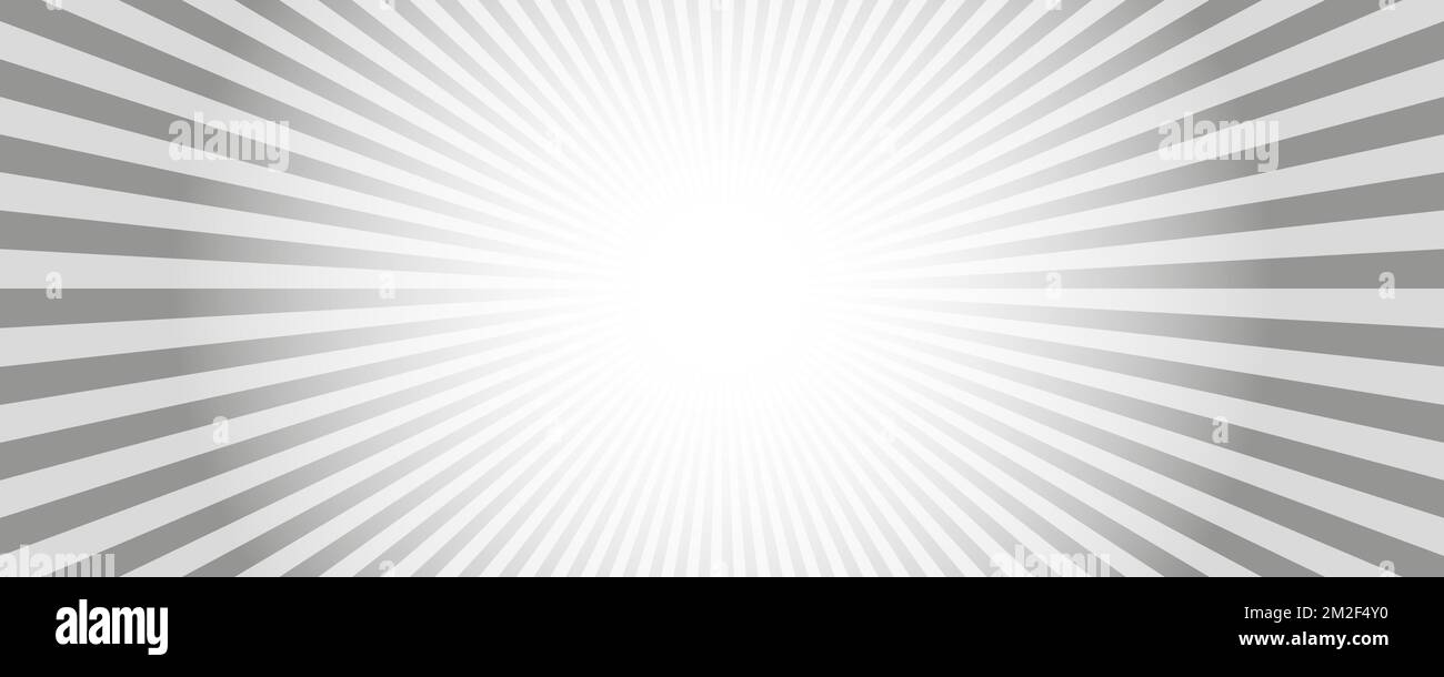 Sun rays background. White and grey radial abstract comic pattern ...