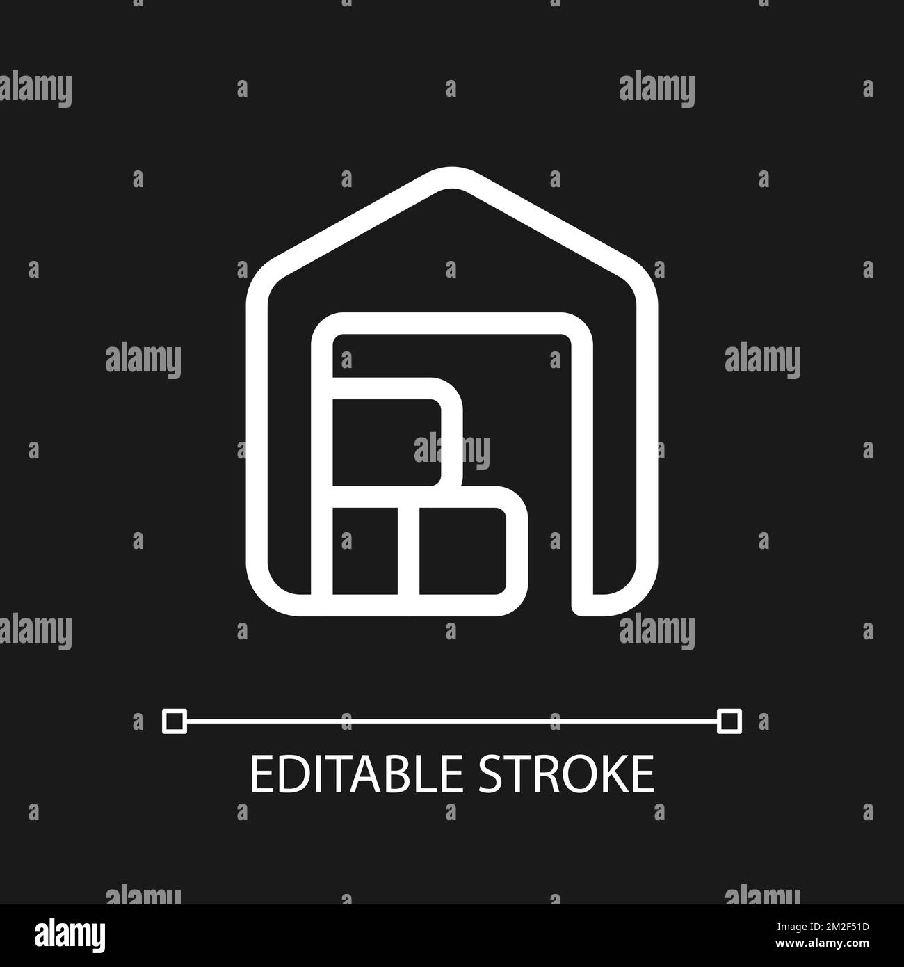 Warehouse pixel perfect white linear ui icon for dark theme Stock ...