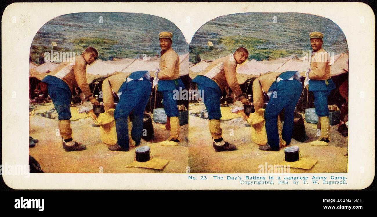 The day's rations in a Japanese army camp , Military cookery, Russo ...