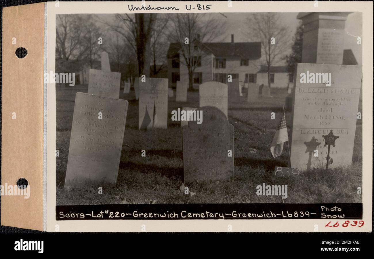Deacon Roland Sears, Greenwich Cemetery, Old section, lot 220 ...