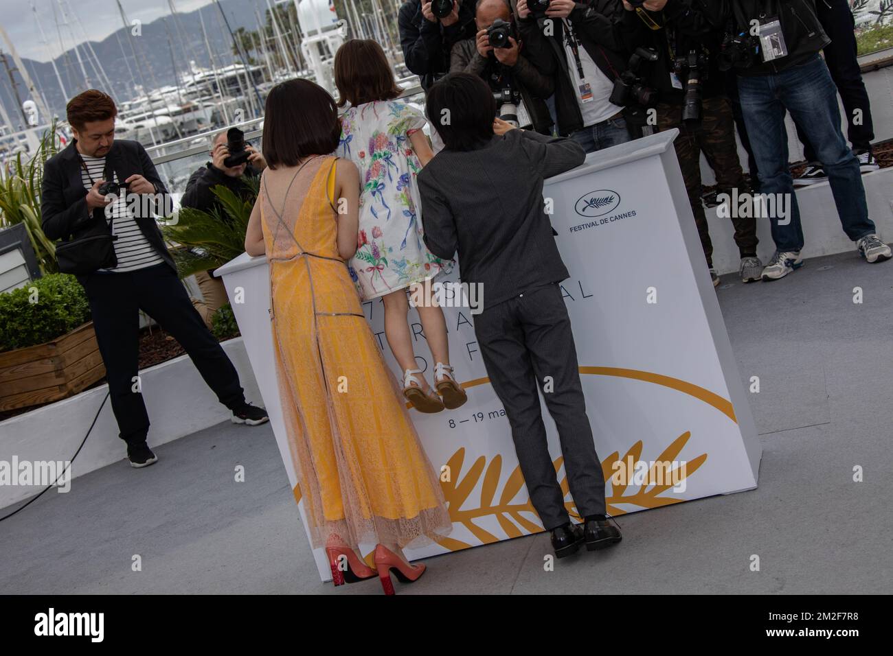 The photocall for 'Shoplifters (Manbiki Kazoku)' during the 71st annual Cannes Film Festival at ...