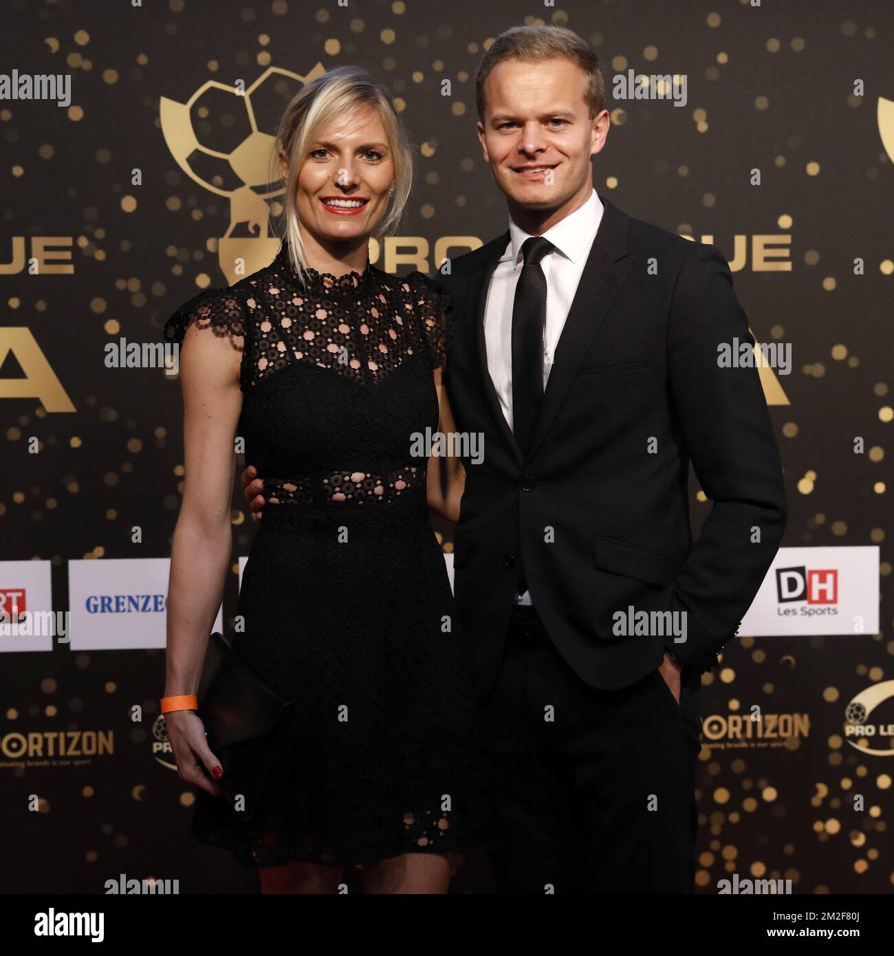referee Bart Vertenten and partner pictured on the red carpet at the ...