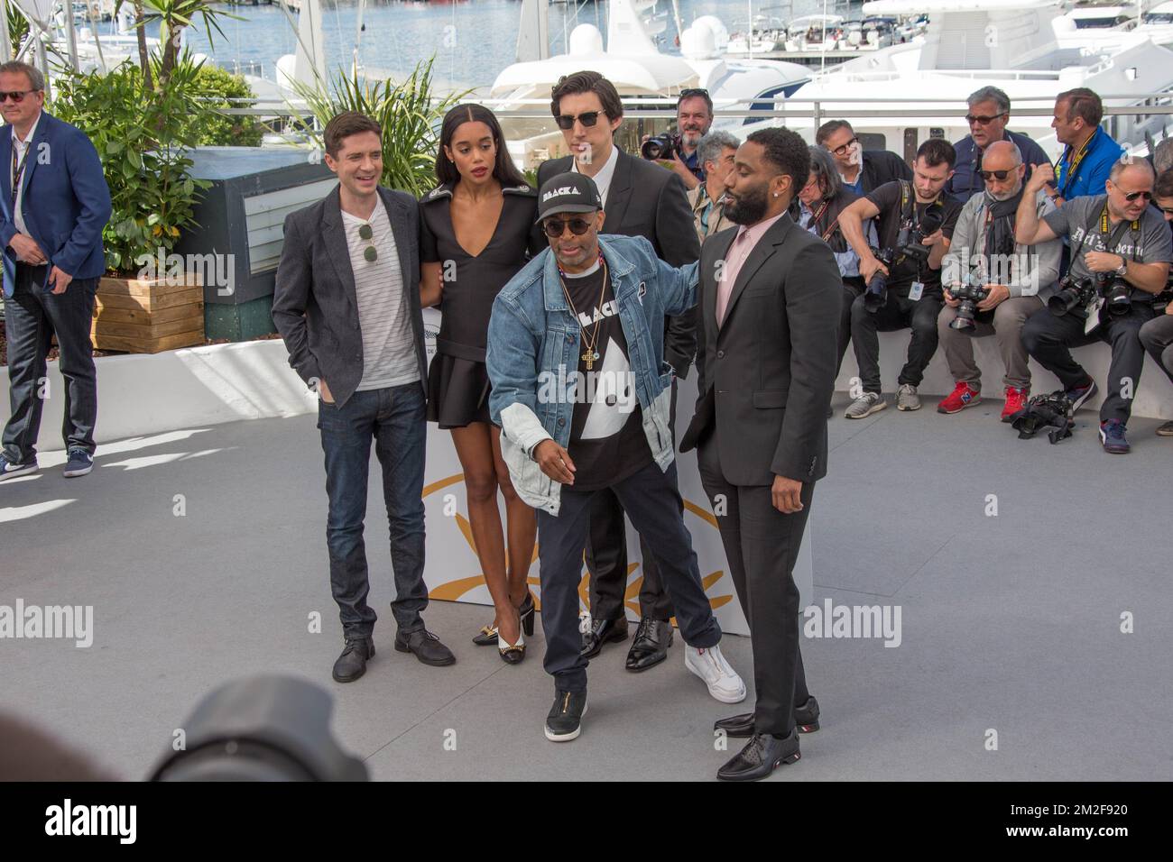 Topher Grace, Laura Harrier, Adam Driv, Spike Lee and Corey Hawkins ...