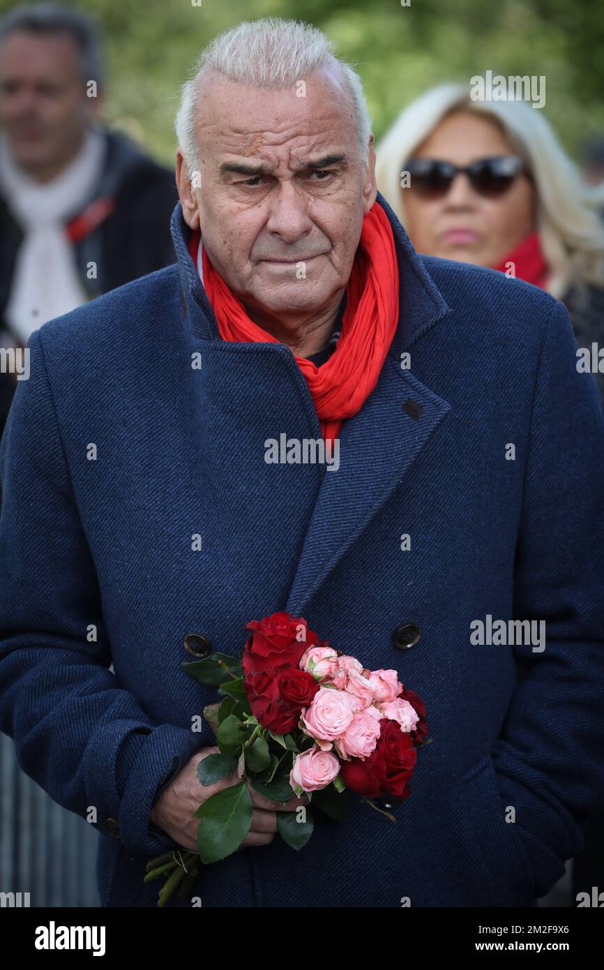 Michel Fugain arrives for the funeral ceremony for Belgian singer ...