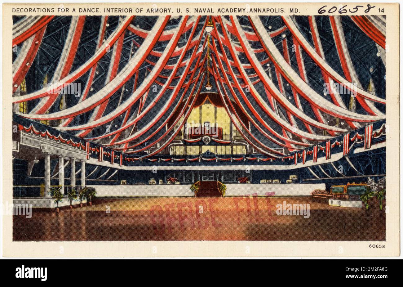 Decorations for a dance, interior of armory, U. S. Naval Academy ...