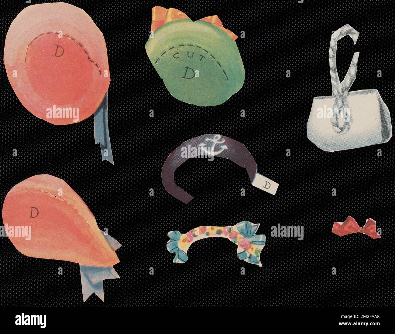 Dee paper doll accessories , Shoes, Hats, Hair ornaments, Handbags ...