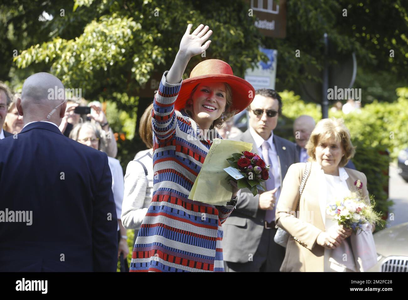 Queen Mathilde of Belgium greets the public during a royal visit to the ...
