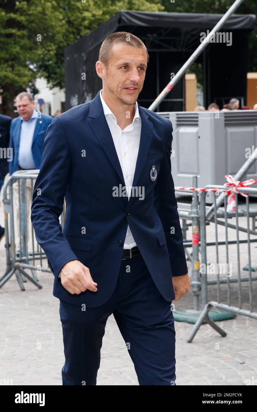 Club's Timmy Simons pictured as the players of Club Brugge are welcomed ...