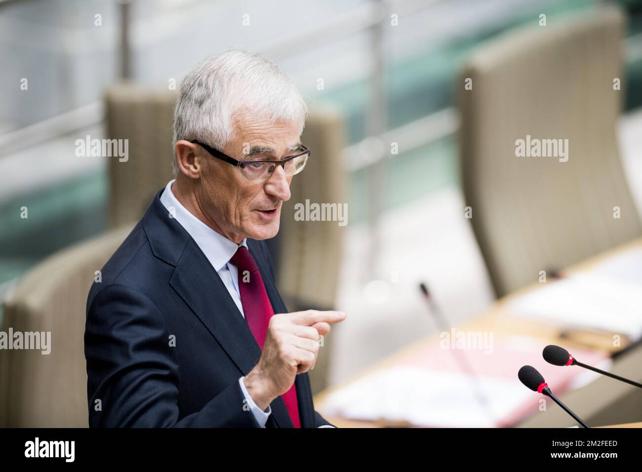 Flemish Minister-President Geert Bourgeois pictured during a plenary ...
