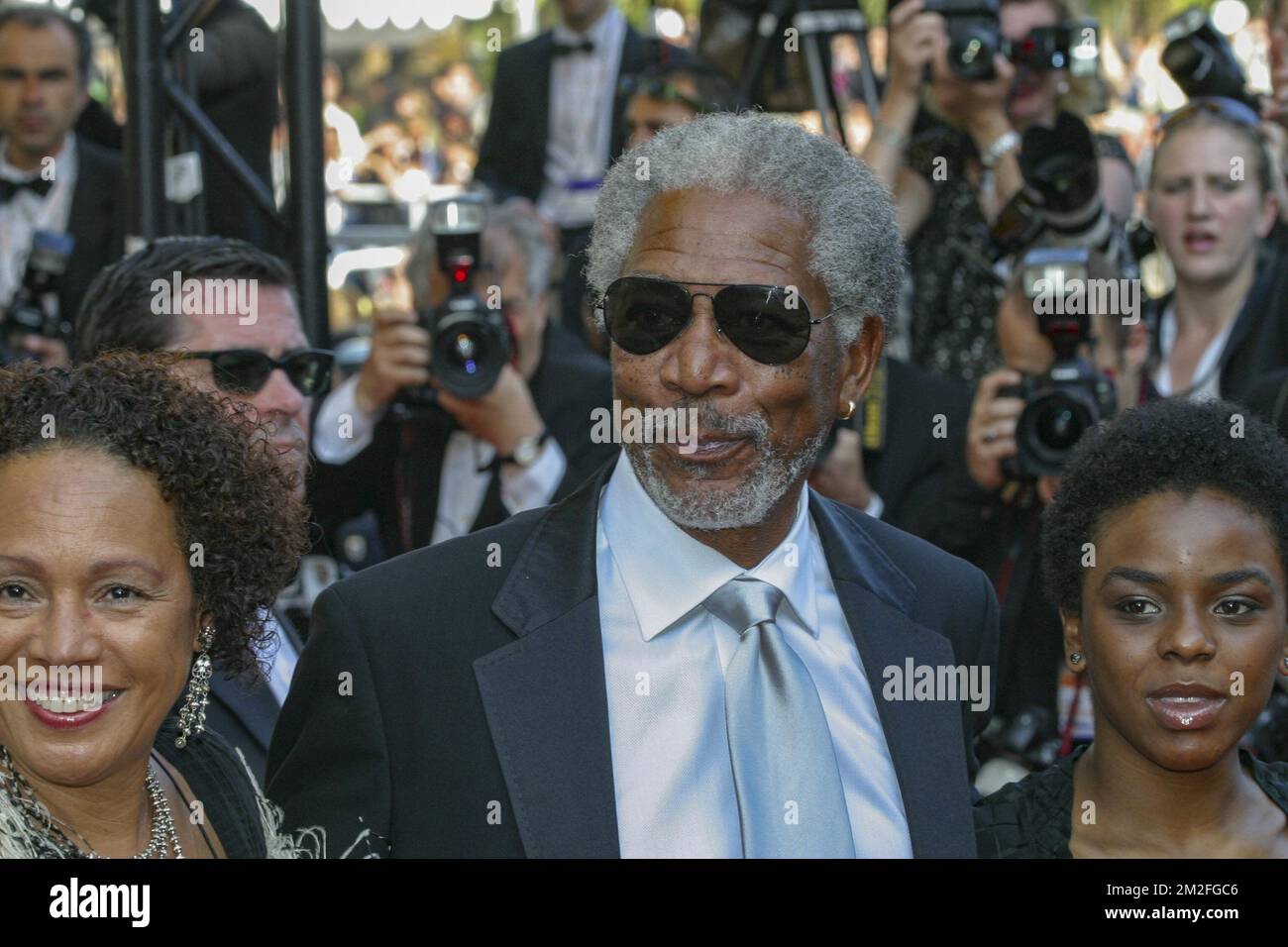 Morgan Freeman on the red carpet at the 2005 Cannes Film Festival ...