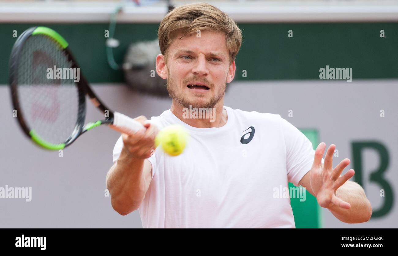 Belgian David Goffin pictured during a training session ahead of the ...